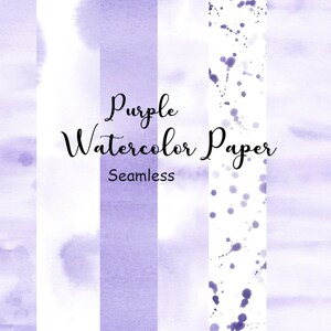 Purple Watercolor Digital Paper, Seamless Background Texture, Hand ...