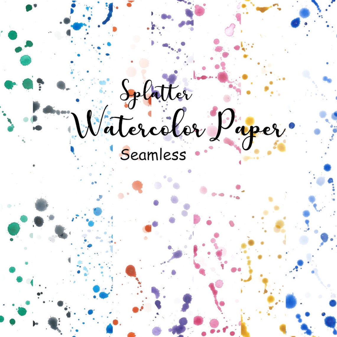 Watercolor Splatter Digital Paper Seamless Background | Etsy