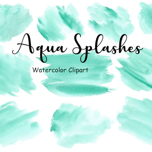 Aqua Watercolor - Etsy