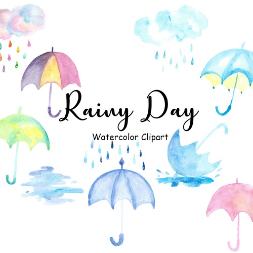 Watercolor Weather Clipart 14 Hand Painted PNG Watercolor - Etsy