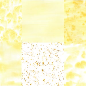 Yellow Watercolor Digital Paper, Seamless Background Texture, Hand ...