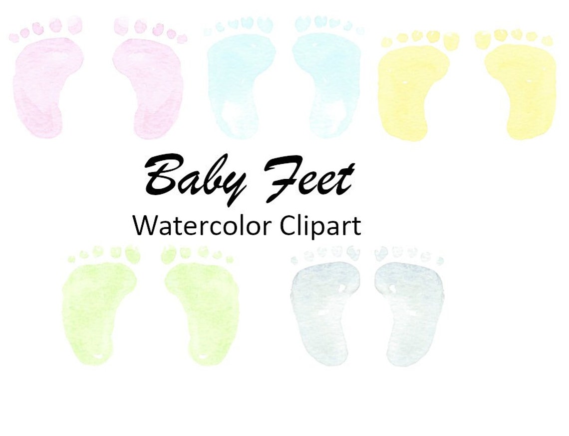 Baby Feet Watercolor Clipart Nursery Clip Art Baby Shower - Etsy