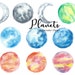 Watercolor Planets and Moon Phases Clipart Commercial Use 10 | Etsy