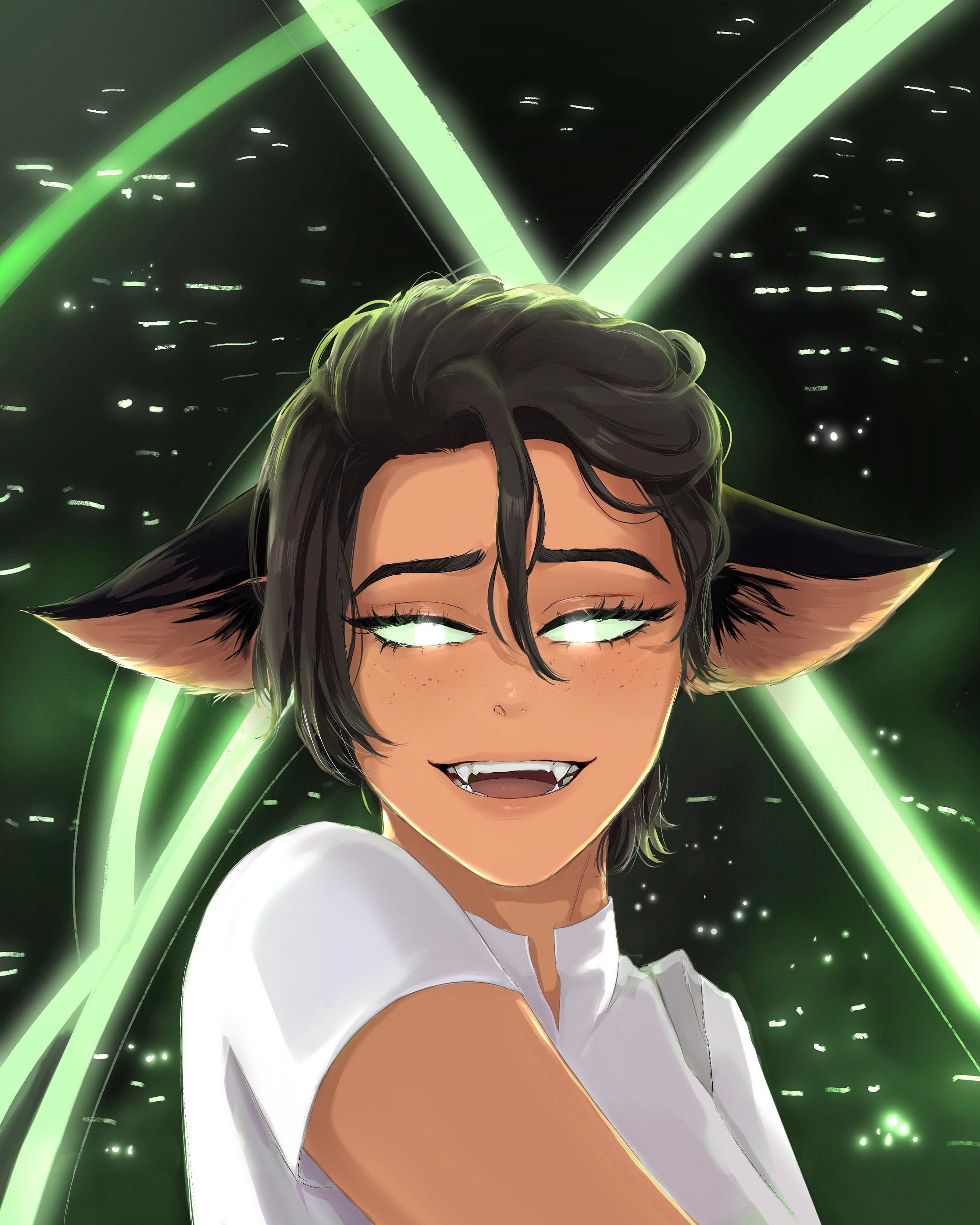 Chipped Catra Art Print She-ra Wall Art She-ra and the | Etsy