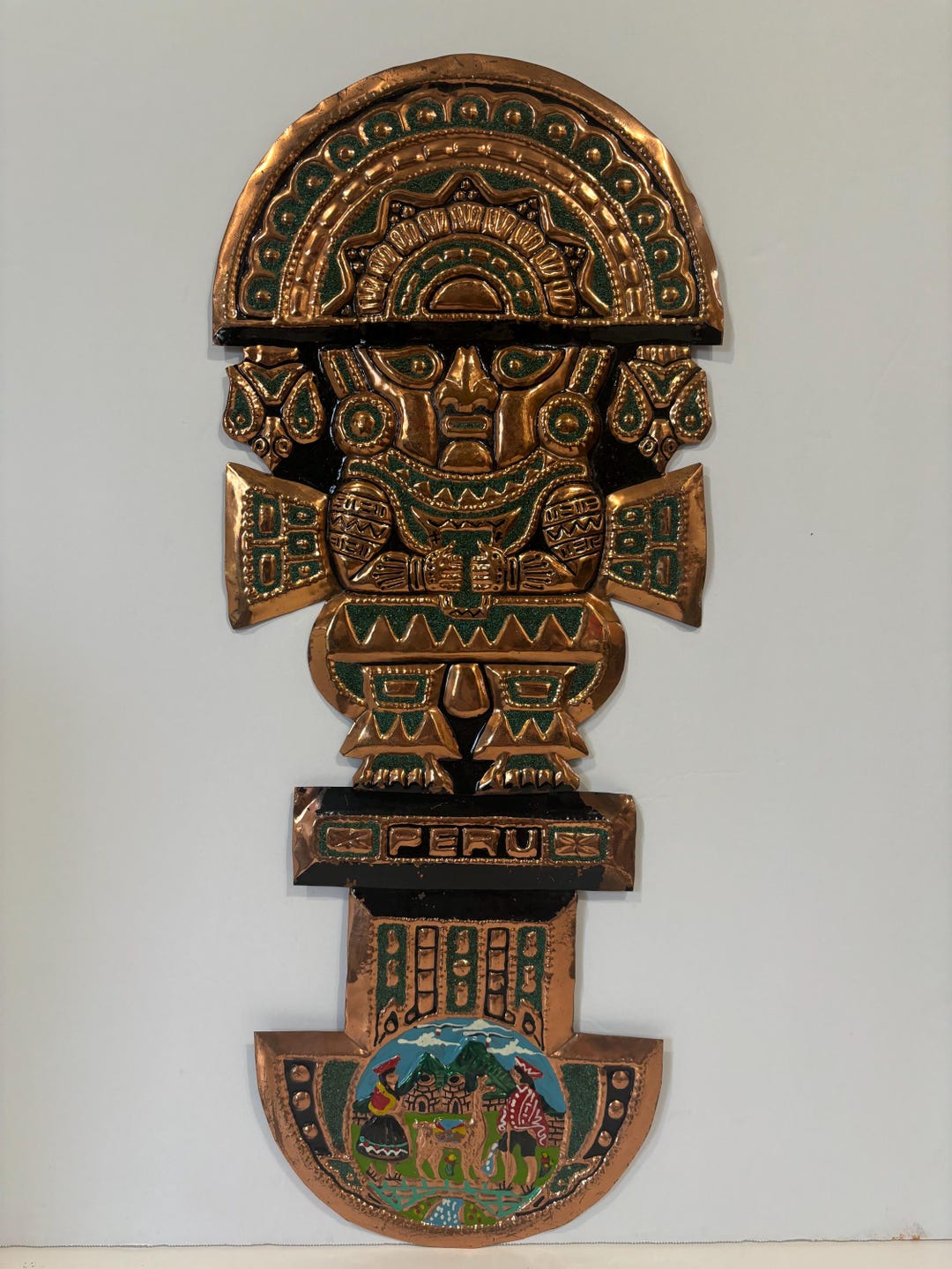 Peruvian Inca Tumi Knife Wall Decoration in Copper With Turquoise ...