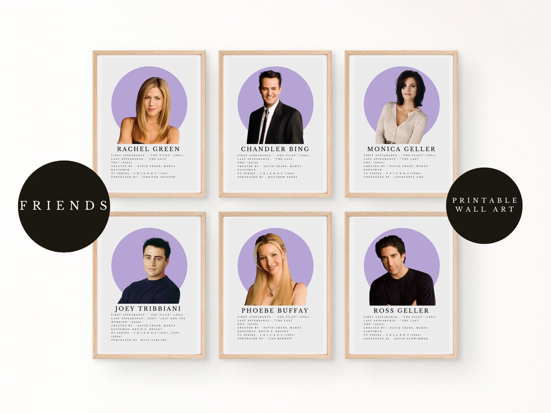 Friends Character Posters Friends Art Friends Print TV Show Poster ...