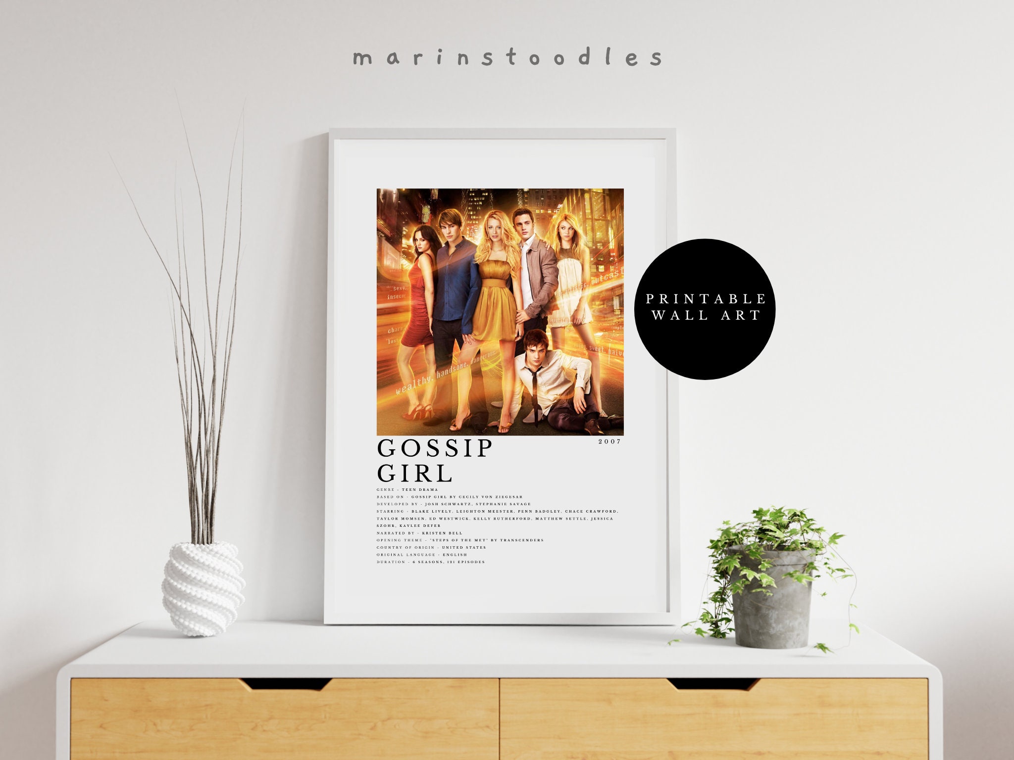 Gossip Girl French New Wave Poster Digital Download