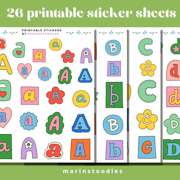 Sticker Alphabet - Etsy