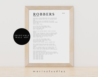 The 1975 Robbers Lyric Poster - Etsy