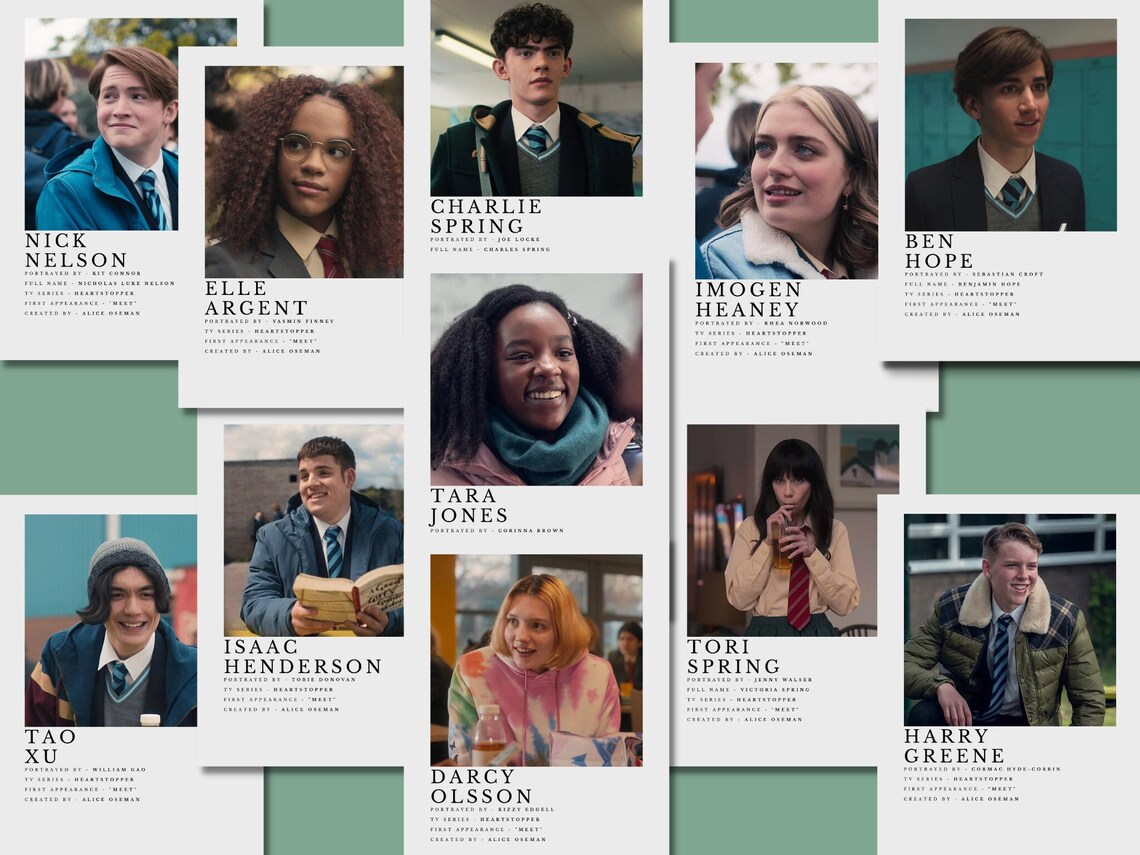 Set of 11 Heartstopper Character Posters Heartstopper Print - Etsy UK