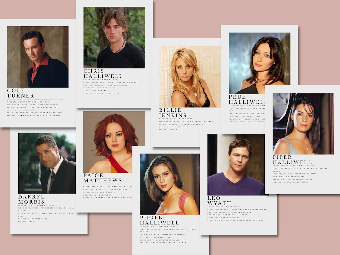 Set of 9 Charmed Character Posters Charmed Print TV Show Poster Witch ...
