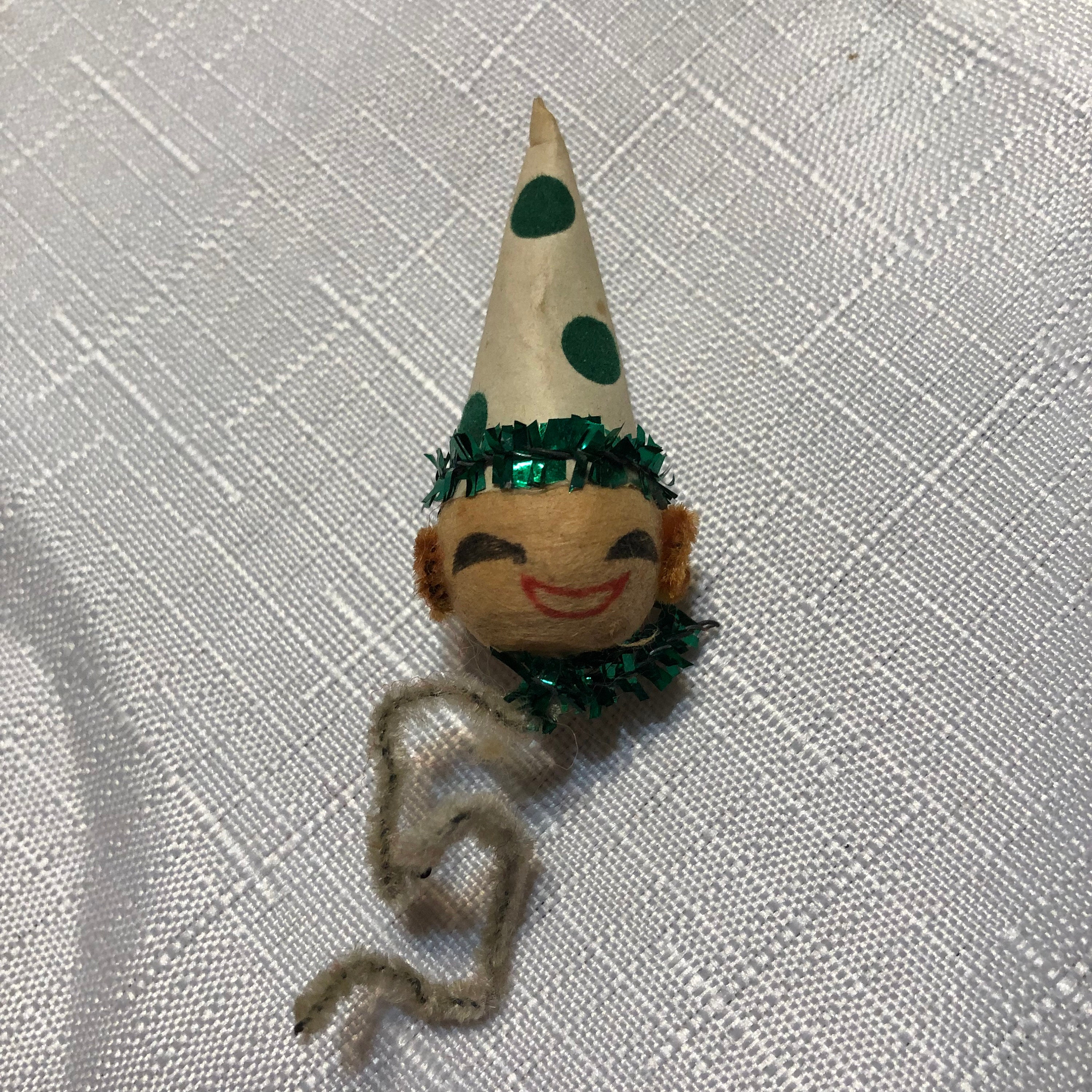 Vintage Elf Head on Pipe Cleaner Christmas Decor - Etsy