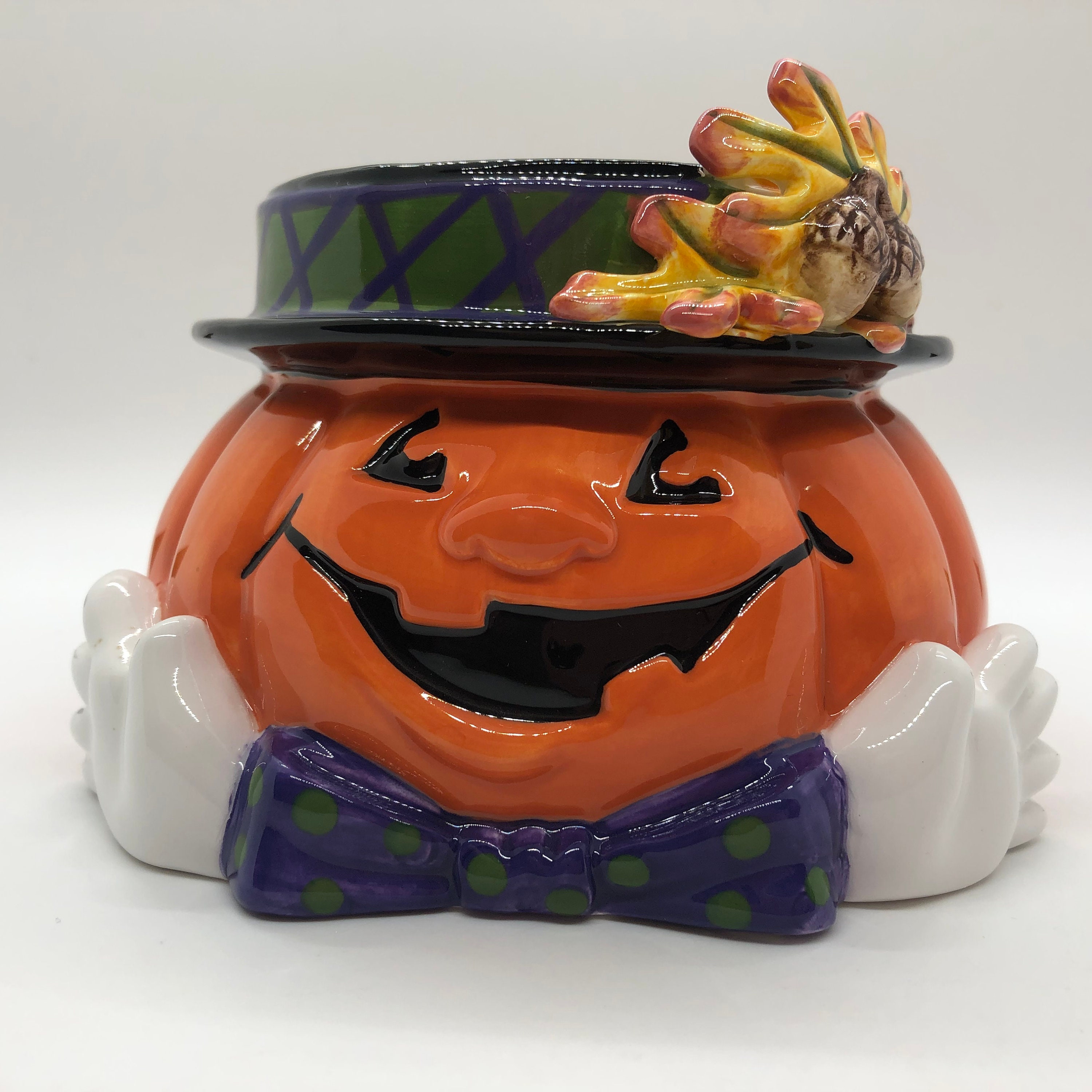 Vintage Fitz and Floyd derby Pumpkins Pillar Candle Holder - Etsy