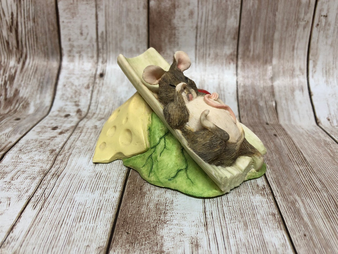 Vintage After the Party “mouse Asleep in Celery” Figurine - Etsy