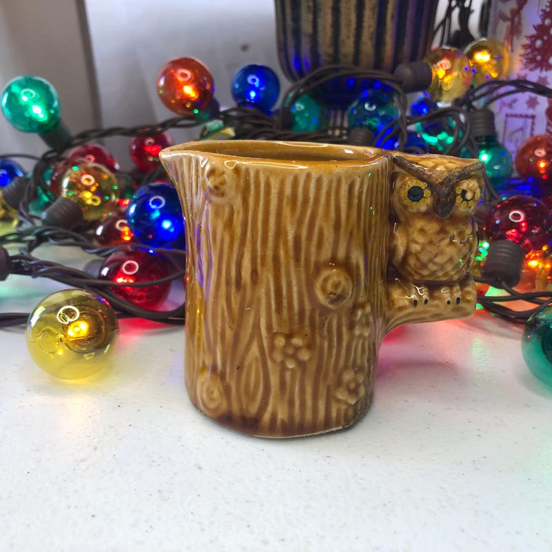 Vintage Ceramic Owl Creamer - Etsy