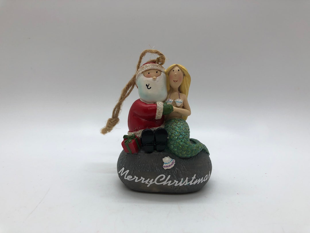 Vintage Santa and Mermaid Christmas Ornament - Etsy