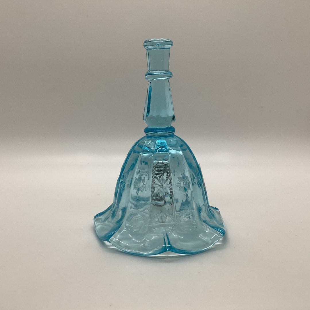Vintage Fenton Blue Glass Bell - Etsy