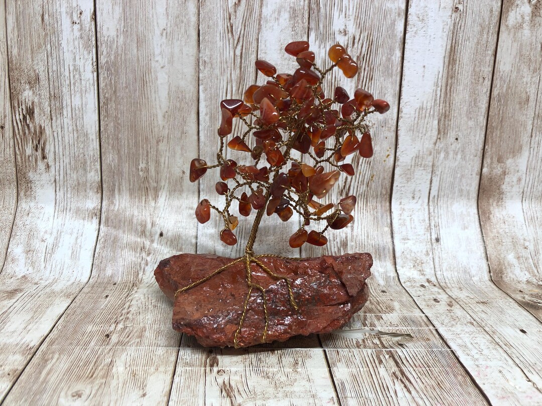 Vintage Amber Stone and Wire Tree of Luck Figurine - Etsy