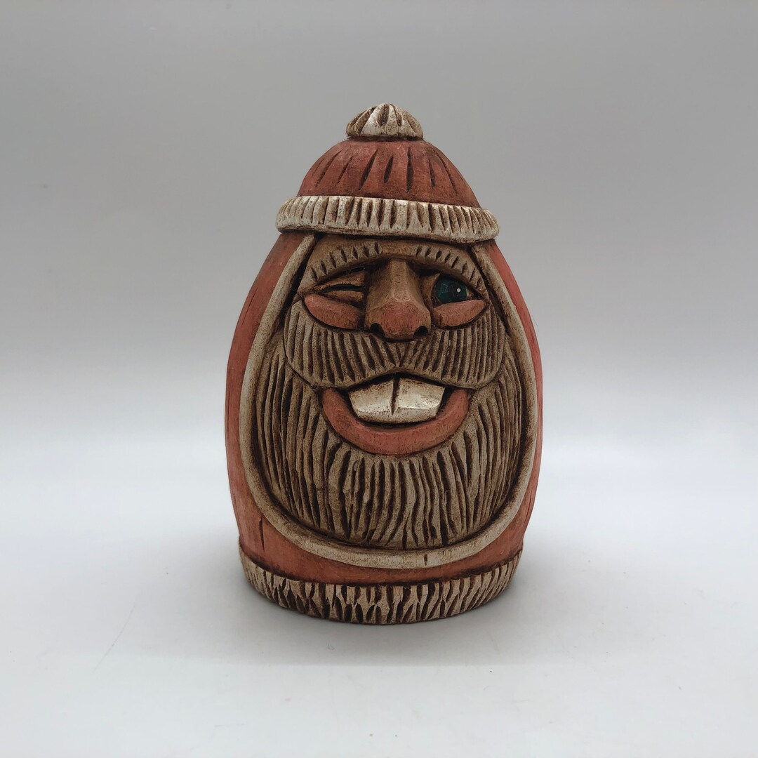 Vintage Wood Carved Buck Tooth Santa Figurine - Etsy