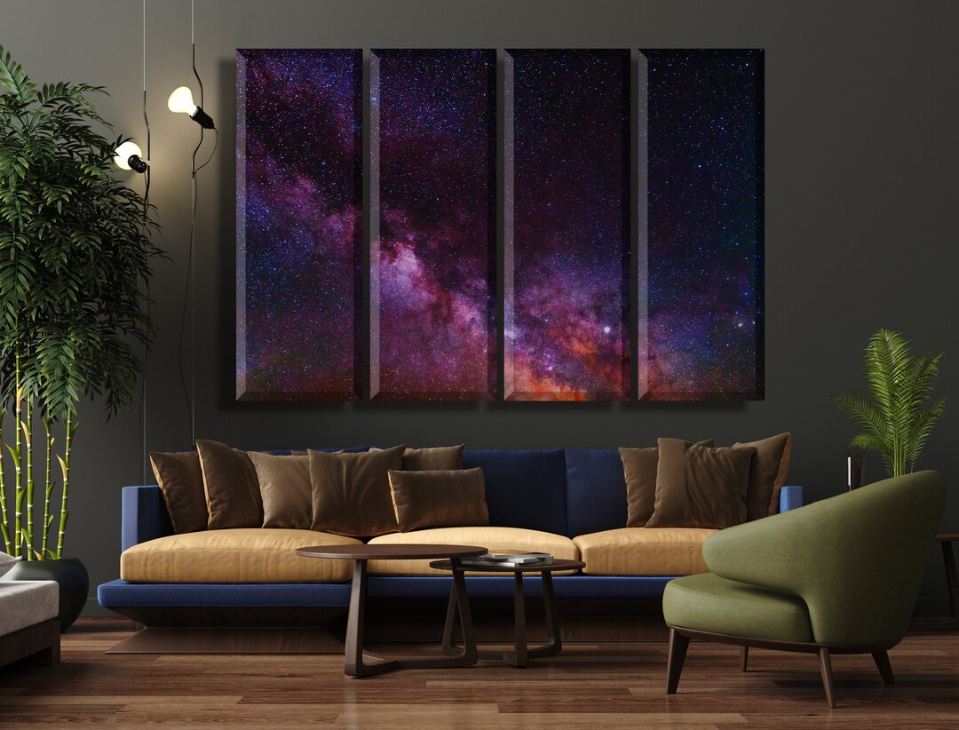 Milky Way Space Galaxy Wall Art Canvas Print Stars Galaxy NASA Decor ...