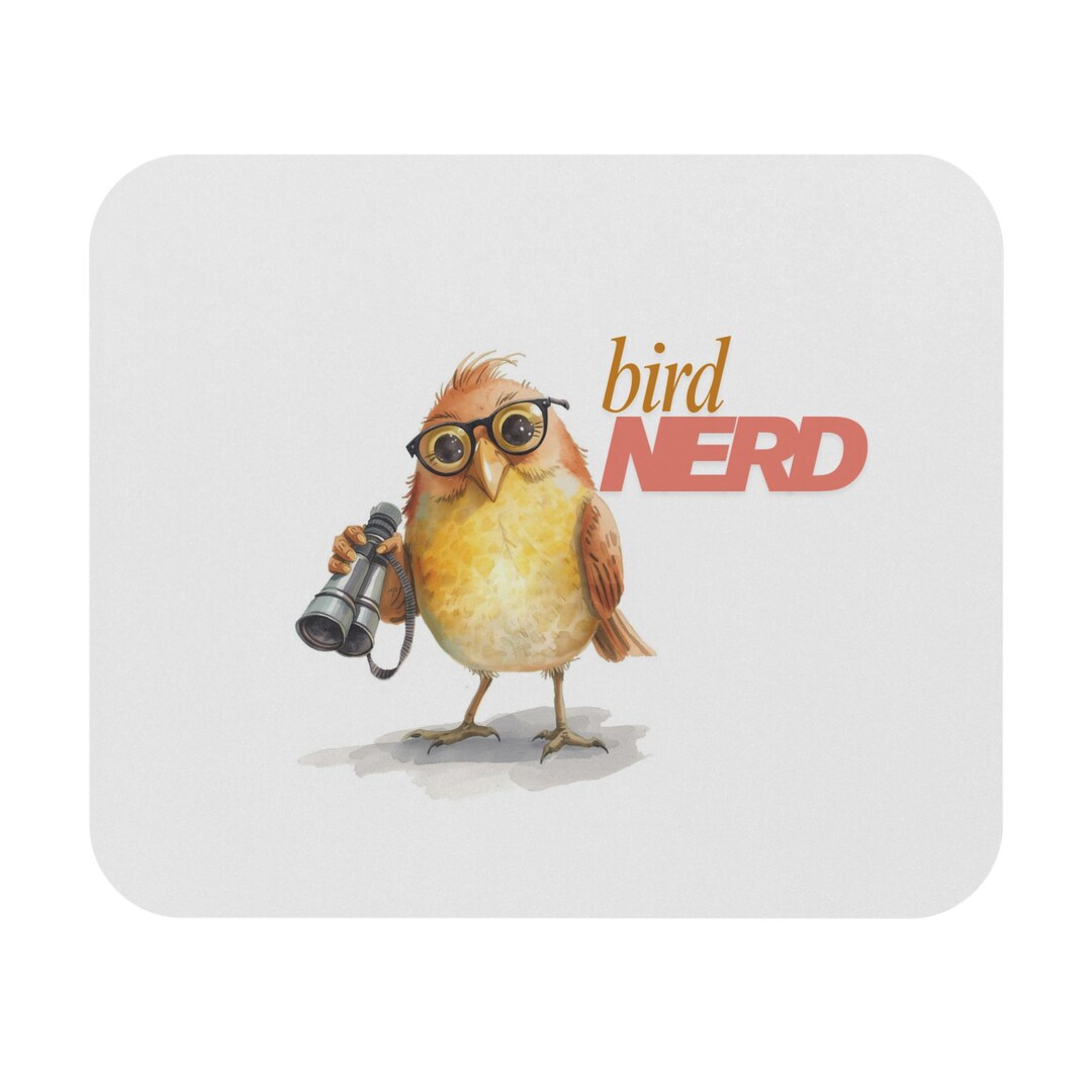 Bird Nerd Mouse Pad | Cute Yellow Bird With Glasses and Binoculars - Etsy