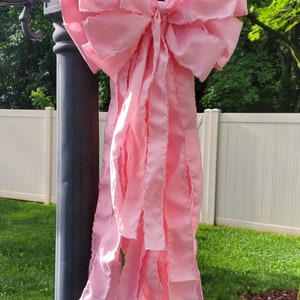 Rag Bow Pink Cotton Fabric Bow Country Cottage Wedding 9" X 18" - Etsy