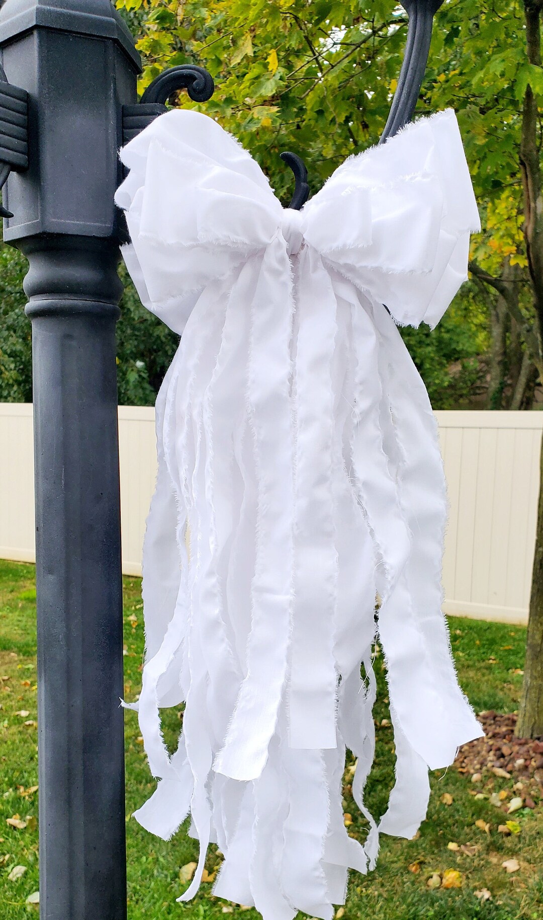 Rag Bow White Cotton Fabric Bow Shabby Country Cottage Wedding - Etsy