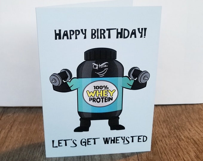 Happy Birthday Card | Funny Gym Card | Protein Card | Workout Birthday ...