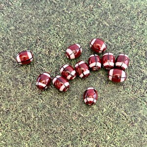 Painted Ceramic Football Beads (12 Pcs) Painted Football Beads, Clay ...
