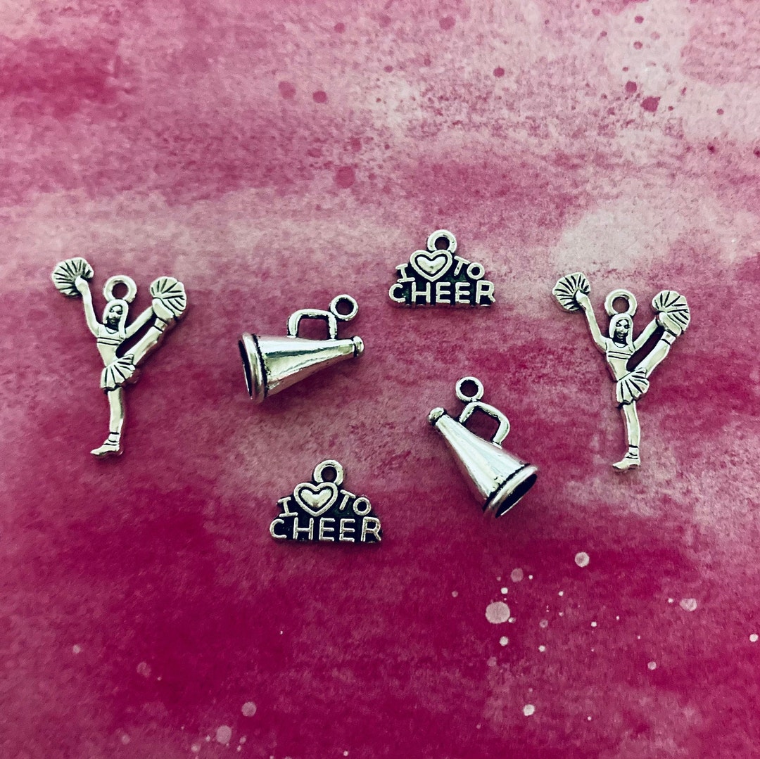 Cheerleader Charms (6 Charms) I Love to Cheer Charms - Etsy