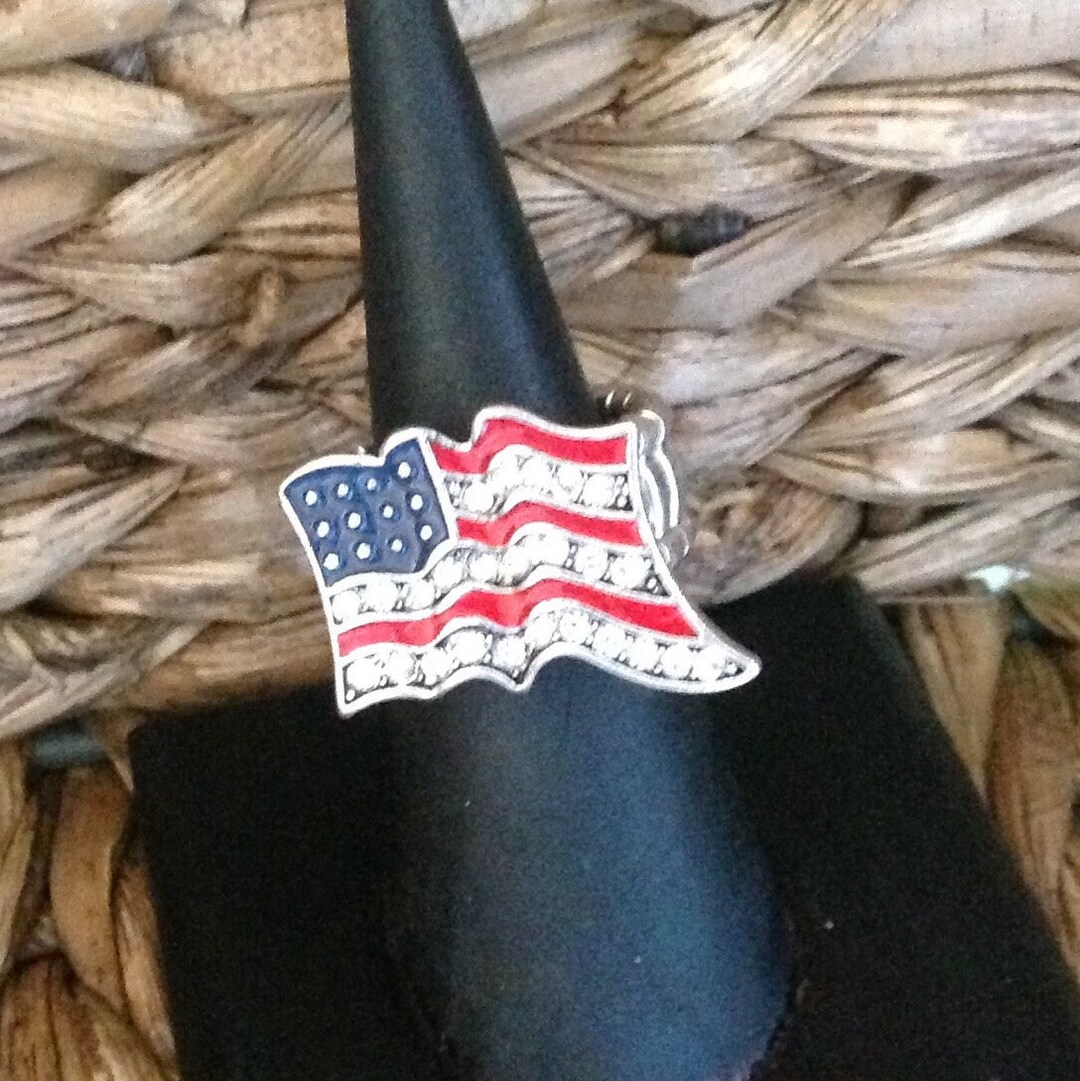 American Flag Stretchy Ring, USA Ring - Etsy