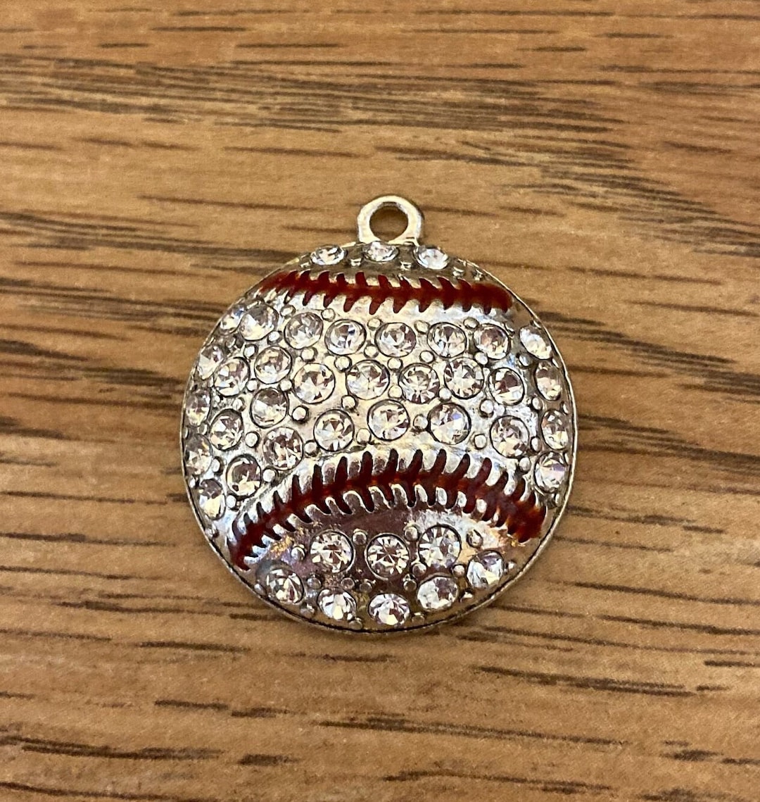 Rhinestone Baseball Charms, Crystal Baseball Charm, Baseball Bling ...
