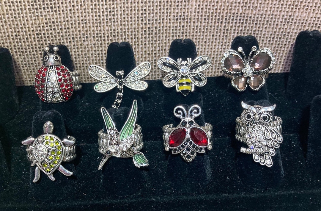 Bug Rings, Dragonfly Ring, Bumble Bee Ring, Hummingbird Ring, Owl Ring ...