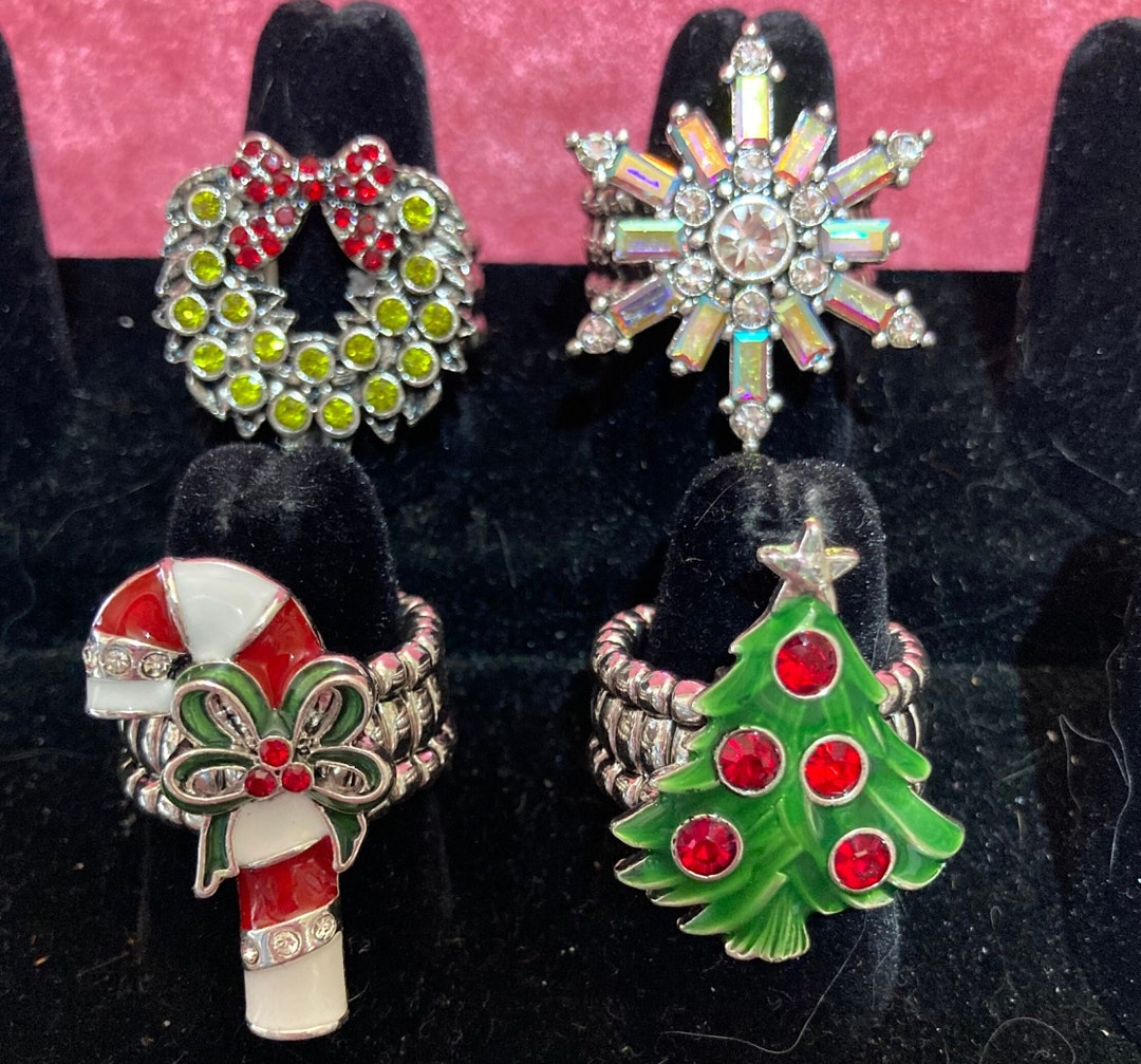 Christmas Rings, Stretchy Rings - Etsy