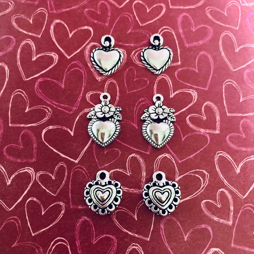Small Heart Charms (6 Charms) Mini Heart Charms - Etsy