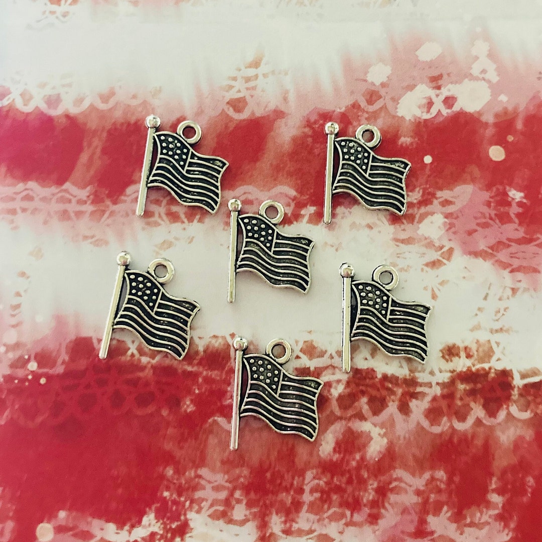 American Flag Charms 6 Charms - Etsy