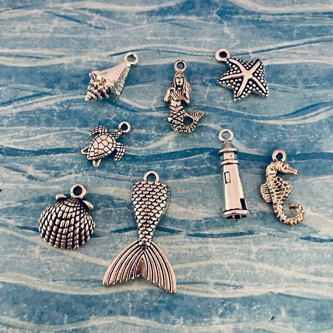 Mermaid Charm Assortment, Mix of 9 Charms - Etsy