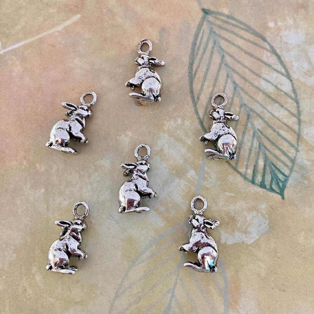 Bunny Charms, Rabbit Charms, Easter Bunny Charms, 6 or 12 Charms - Etsy