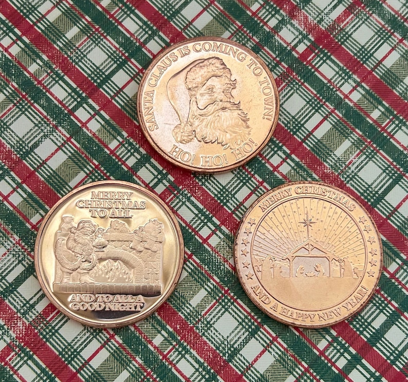 Christmas Coin (1 Coin) Santa Copper Coin, Christmas Collectors Coin - Etsy