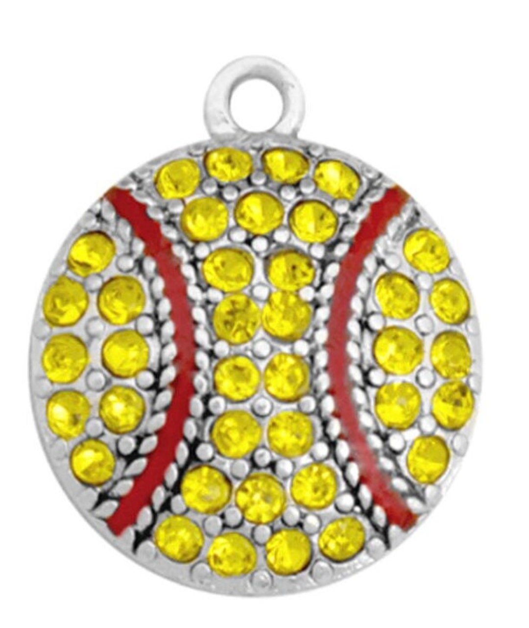 Rhinestone Softball Charm - Etsy