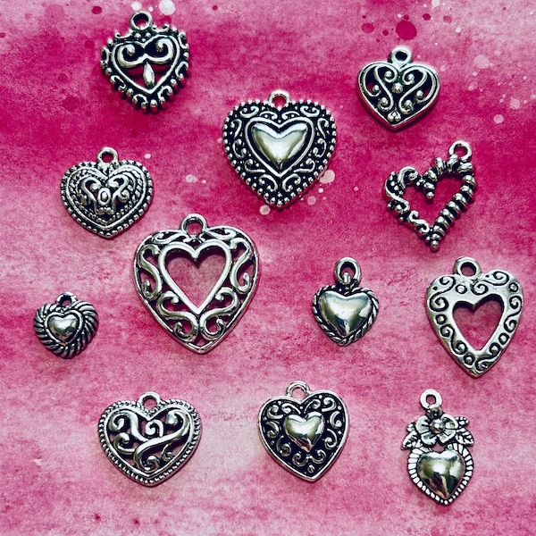Heart Shaped Charms - Etsy