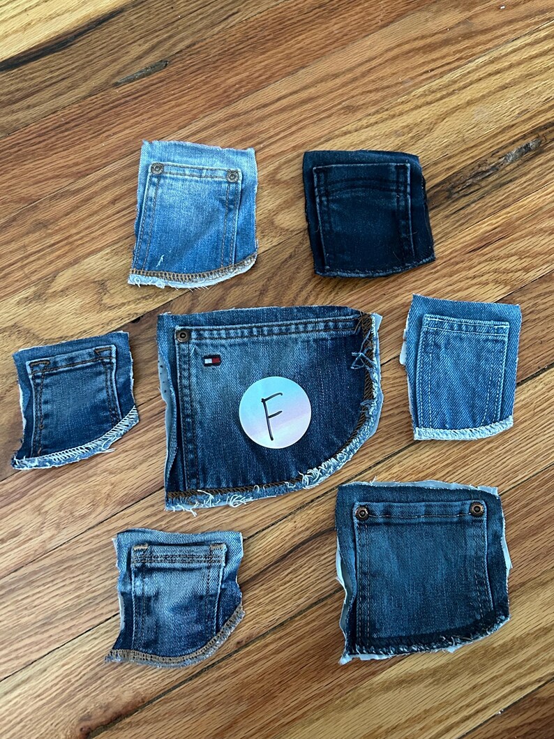 Denim Coin Pockets, Recycled Coin Pockets, Jean Pockets - Etsy