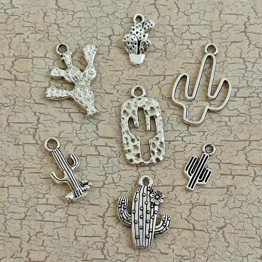 Cactus Charm Assortment (7 Charms) Desert Charms, Cacti Charms - Etsy