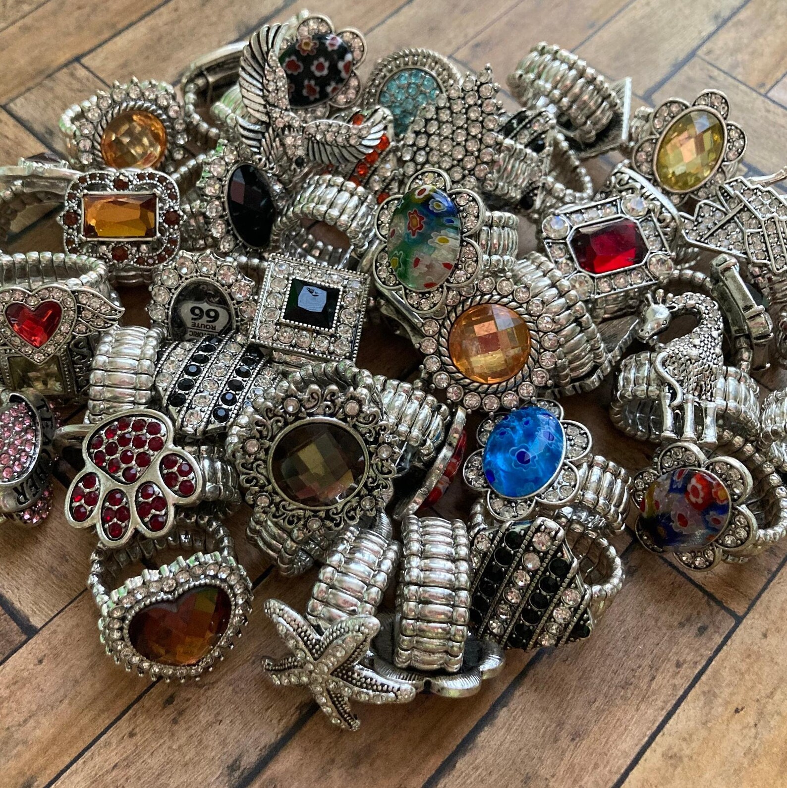 4 Assorted Fashion Rings, Mystery Box of Rings, Assorted Stretchy Rings ...