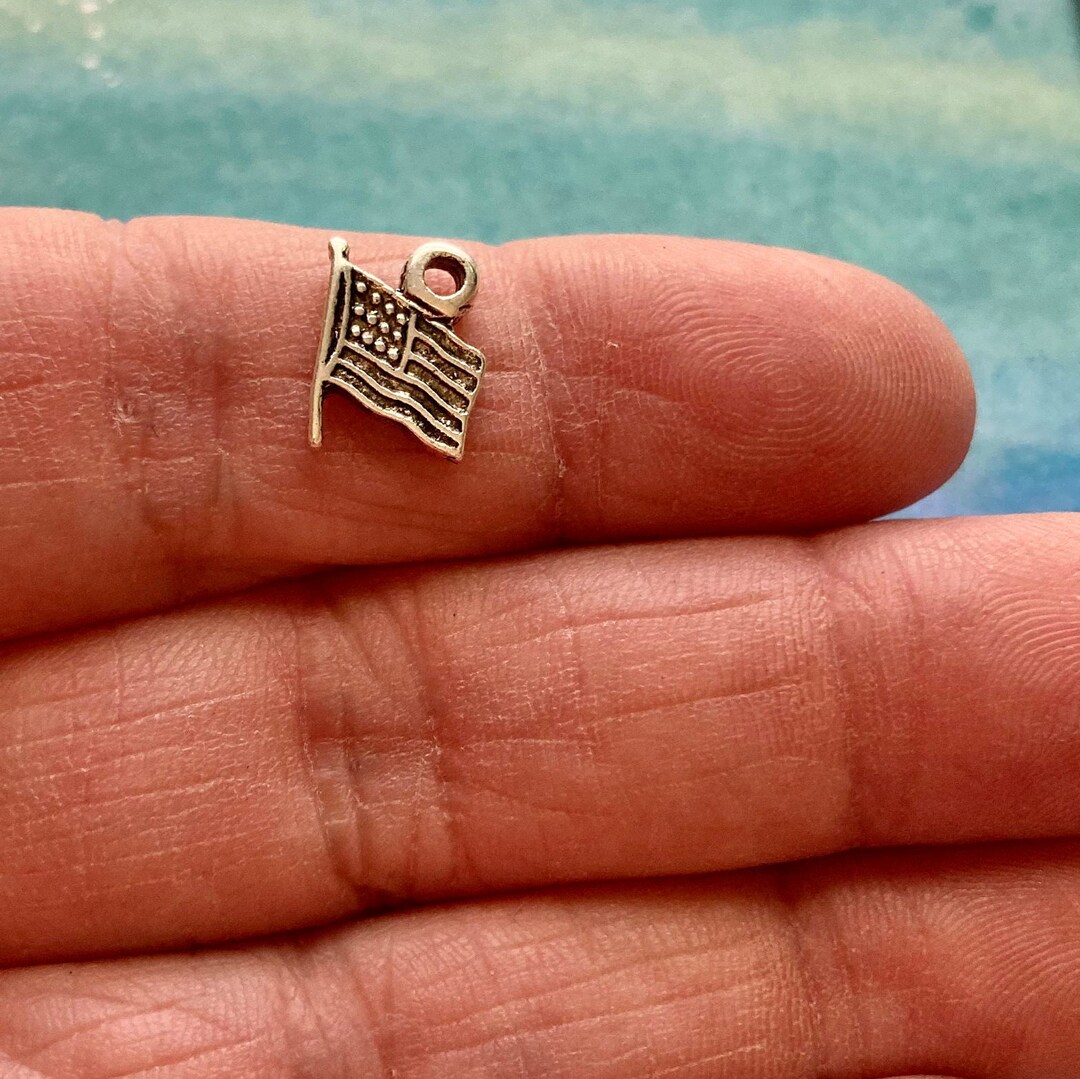 Tiny American Flag Charms, 12 or 48 Charms, Flag Charms - Etsy