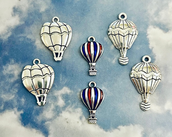 Hot Air Balloon Necklace, Multicolored Balloon Pendant, Sterling Silver ...