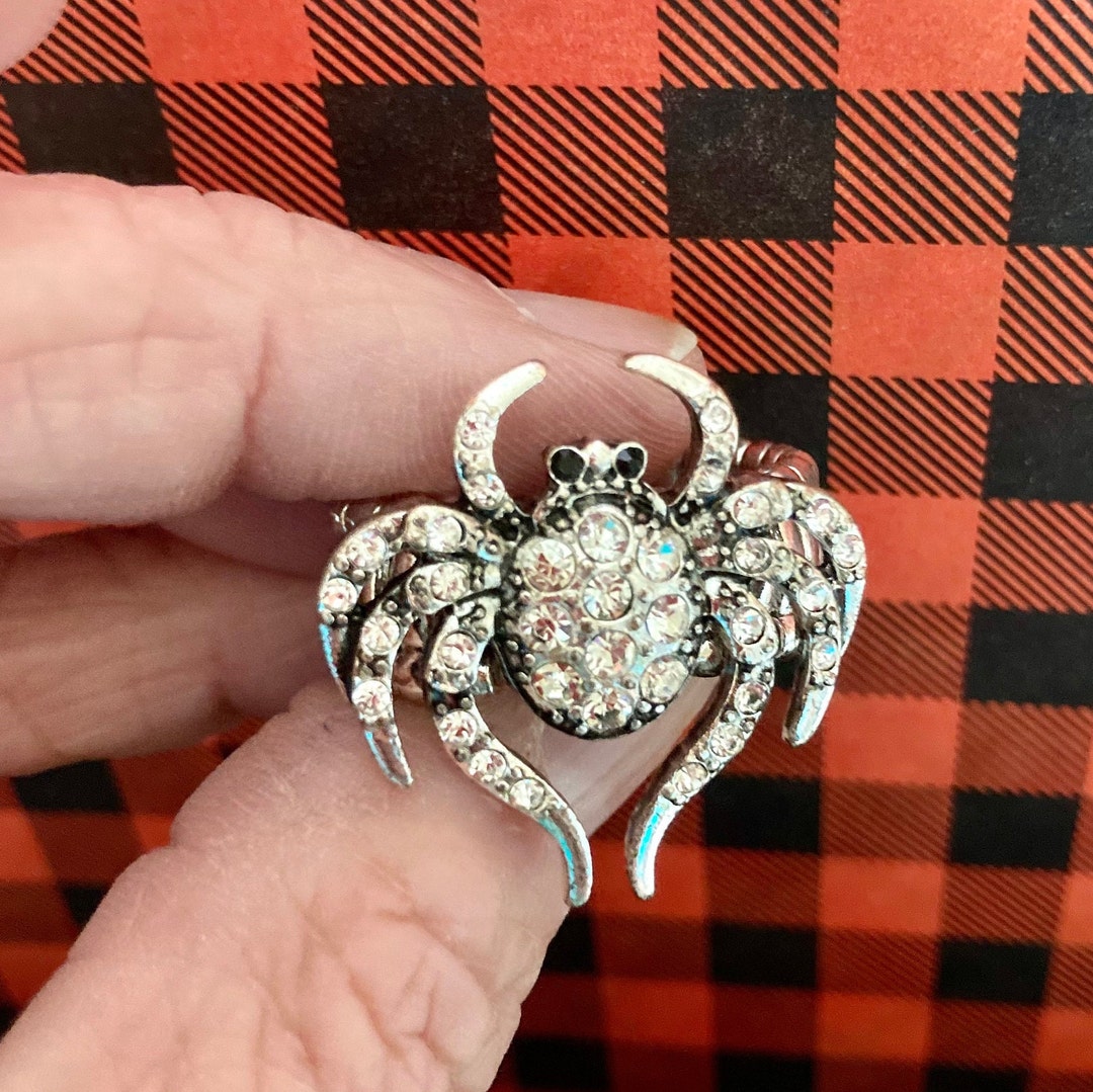 Rhinestone Spider Ring, Spider Stretch Ring - Etsy