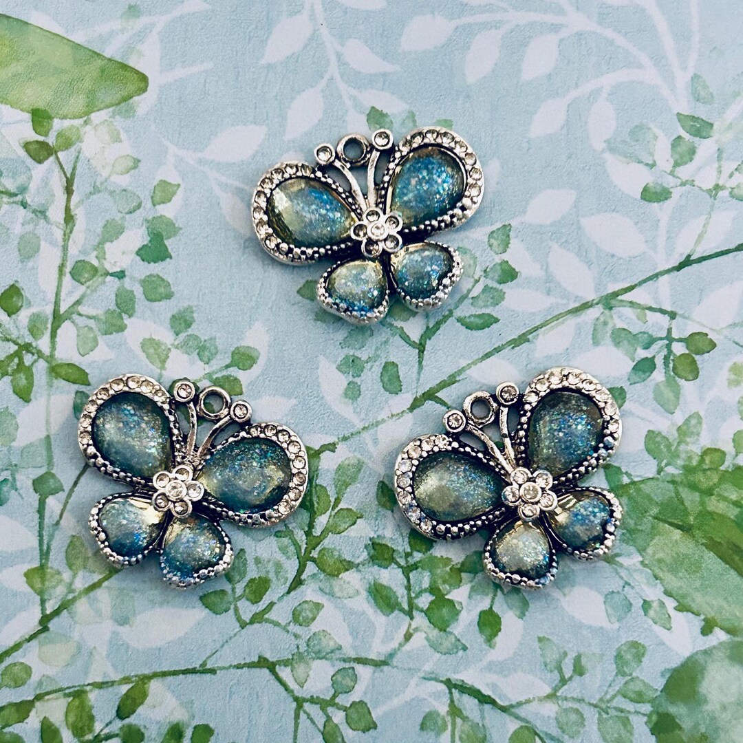 Blue Butterfly Charm (3 Charms) Butterfly Charms - Etsy