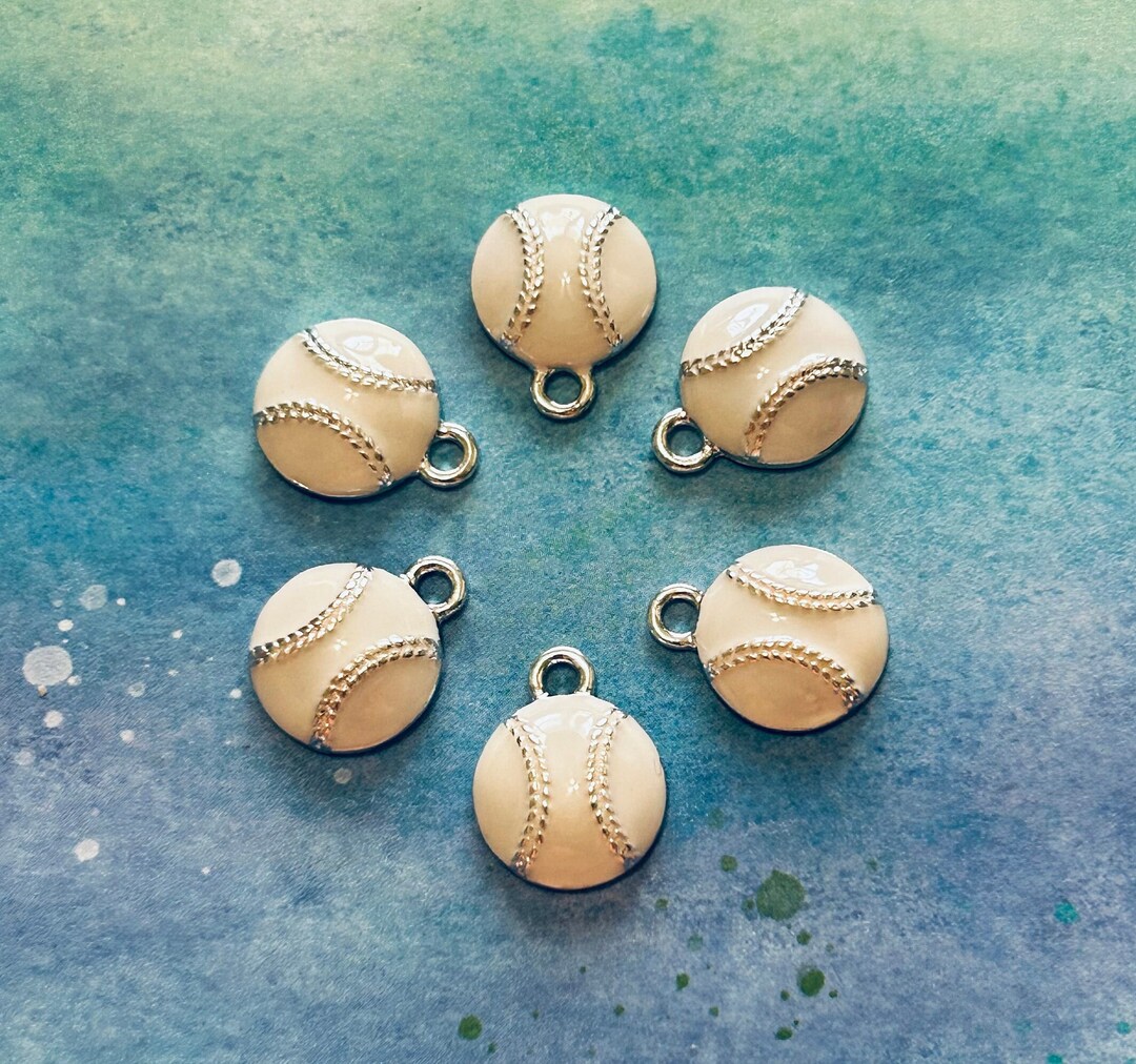 White Baseball Charms (6, 12 or 24 Charms) Baseball Charms - Etsy