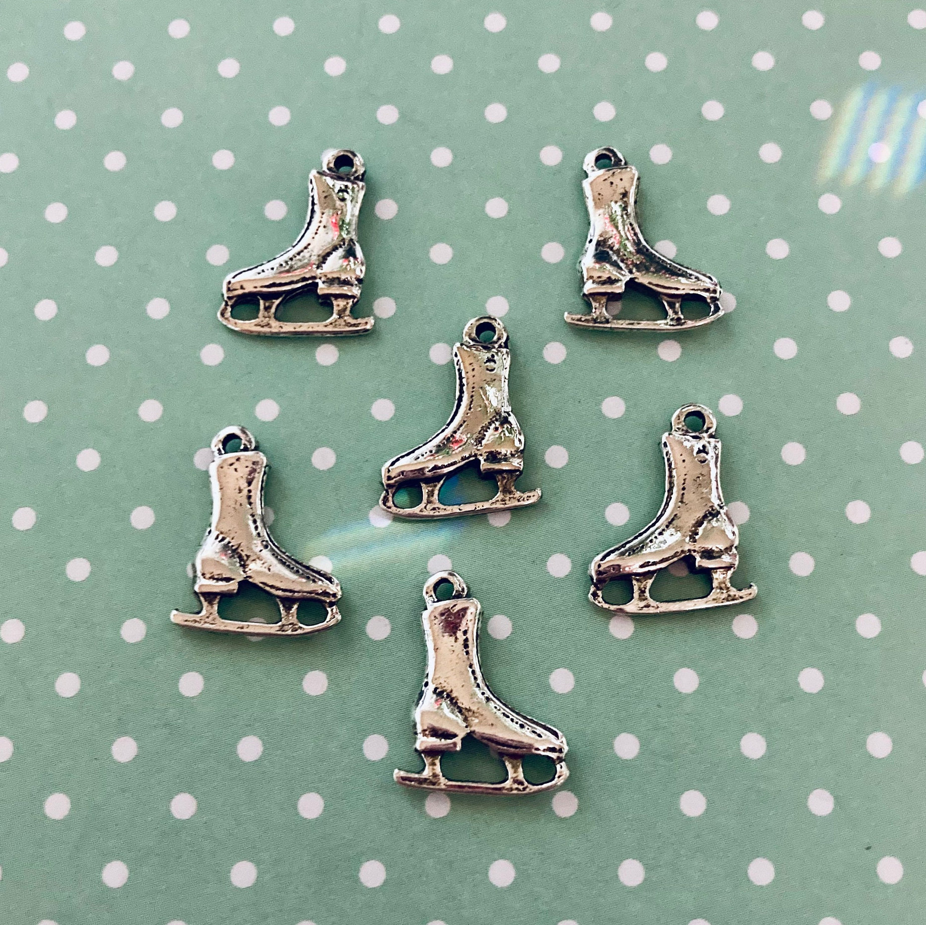 Ice Skate Charms 6 pcs Charms Jewelry Making & Beading etna.com.pe